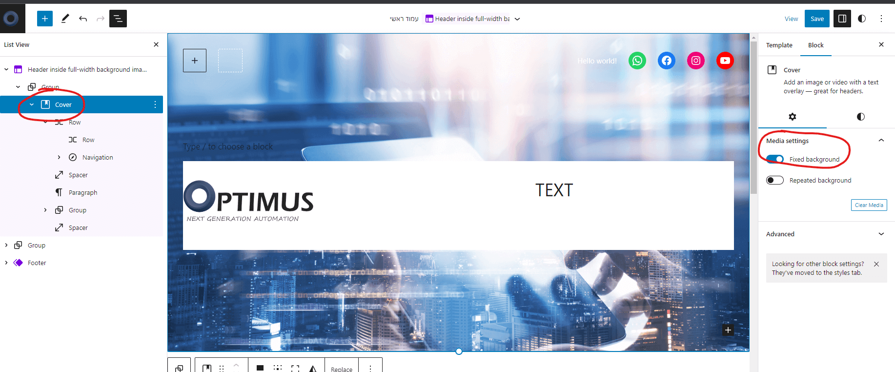 Unable to Apply “Fixed Background” Effect with Video Cover | WordPress.org